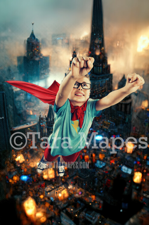 Superhero Digital Backdrop - Superhero City Scene - City at Night ...