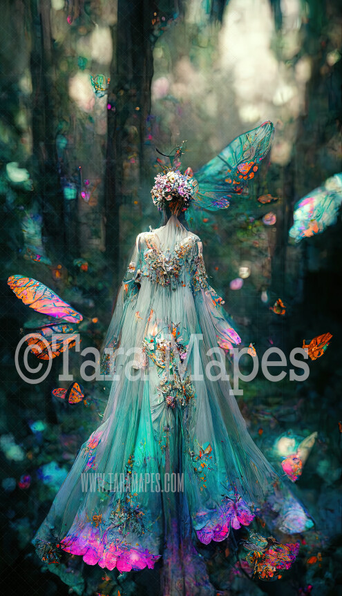 Forest Fairy Body Digital Backdrop - Forest Fairy Gown in Enchanted ...