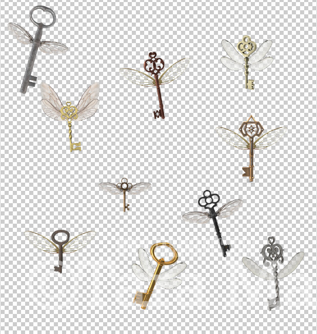 Flying Keys Overlays - Keys with Wings Overlays PNG