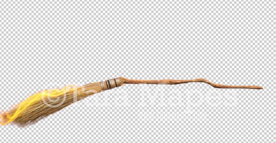 Wizard Broom with Magic Glow PNG - Wizard Broom Overlay