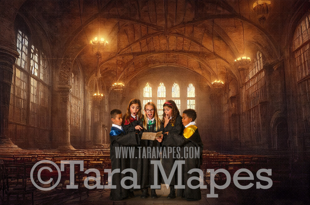 Wizard Castle Hall Digital Backdrop - Wizard Castle Magical Scene ...