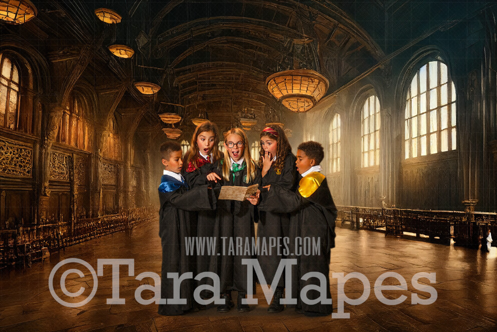 Wizard Castle Hall Digital Backdrop - Wizard Castle Hallway Room ...