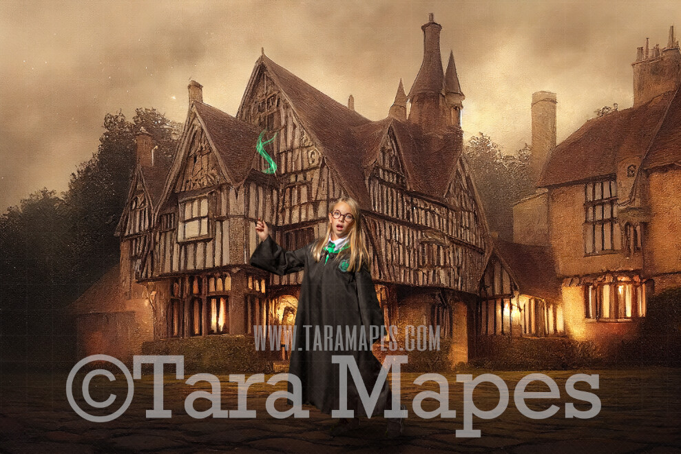 Wizard House Digital Backdrop - Wizard Town Magical Scene - Wizard ...