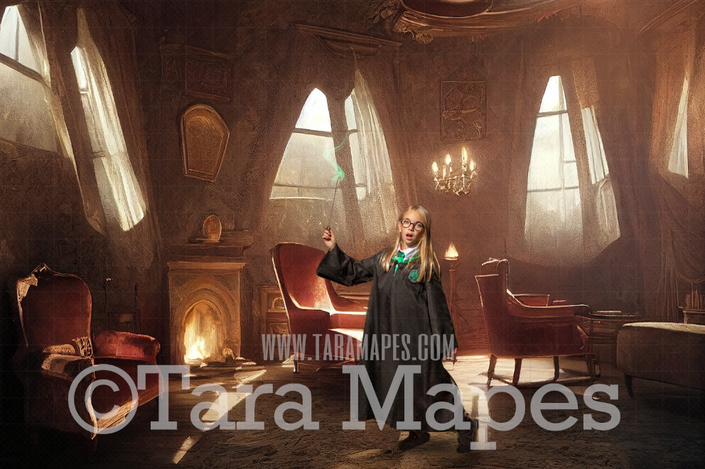 Wizard House Digital Backdrop - Wizard House Interior Magical Scene ...