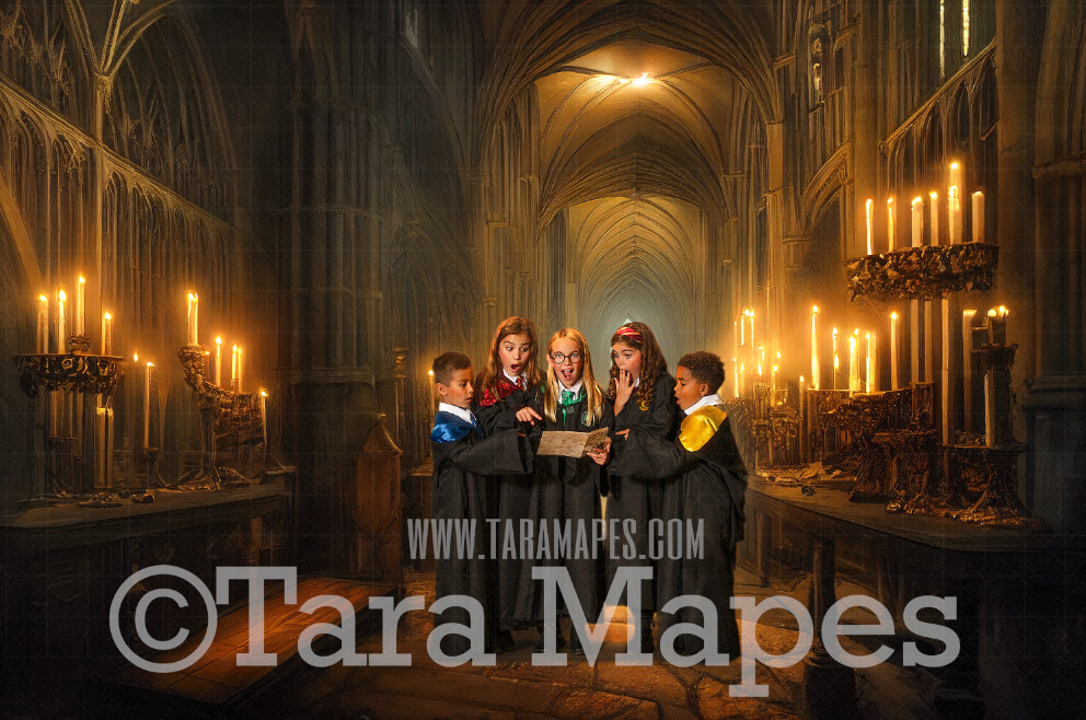 Wizard Castle Hall Digital Backdrop - Wizard Castle Hallway - Magical ...