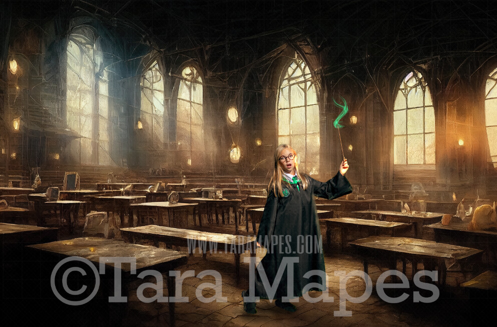 Wizard Classroom Digital Backdrop - Wizard Class Castle Digital - Witch ...