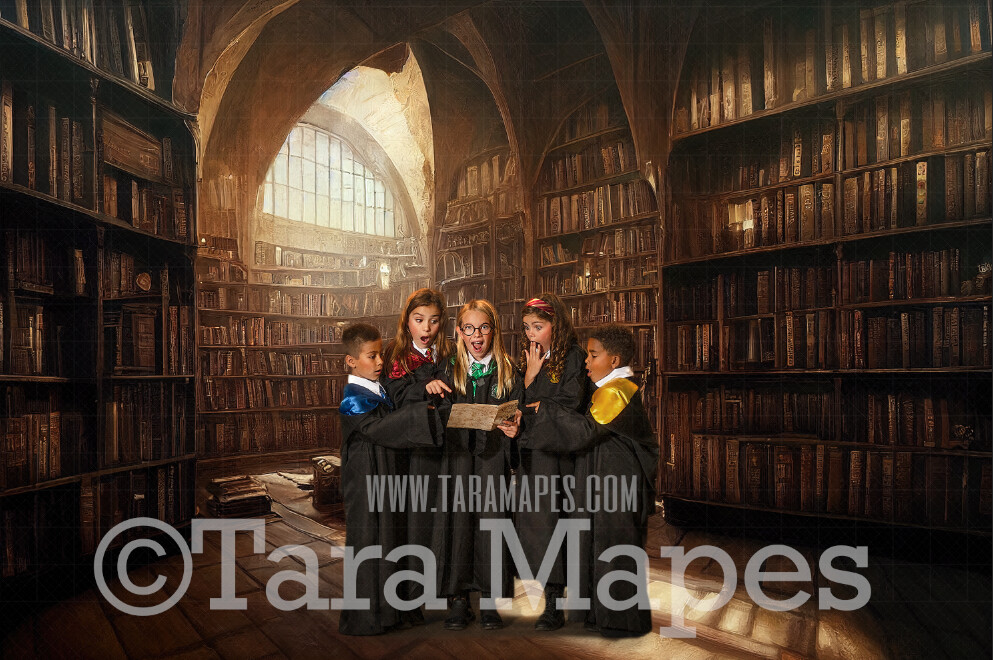 Wizard Library Digital Backdrop - Castle Library - Wizard Castle ...