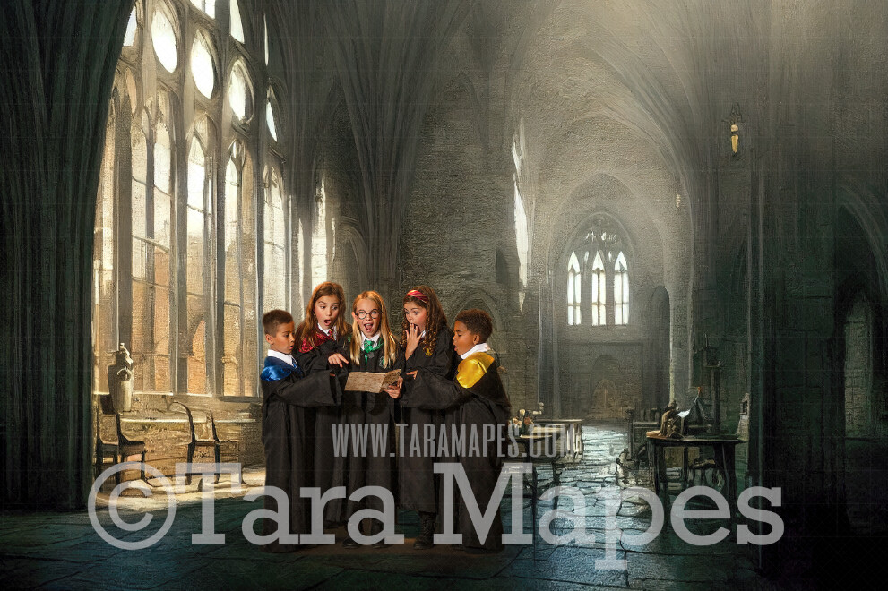Wizard Castle Hall Digital Backdrop - Wizard Castle Hallway - Magical ...