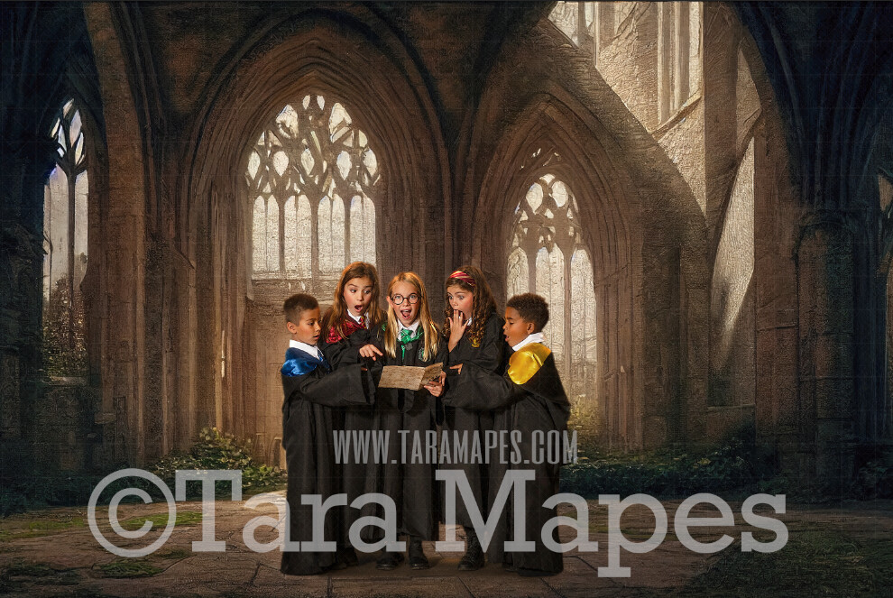 Wizard Castle Hall Digital Backdrop - Wizard Castle Hallway - Magical ...