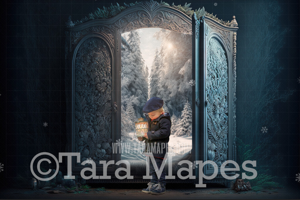 Magic Wardrobe Digital Backdrop - Magical Wardrobe Leading to Winter ...