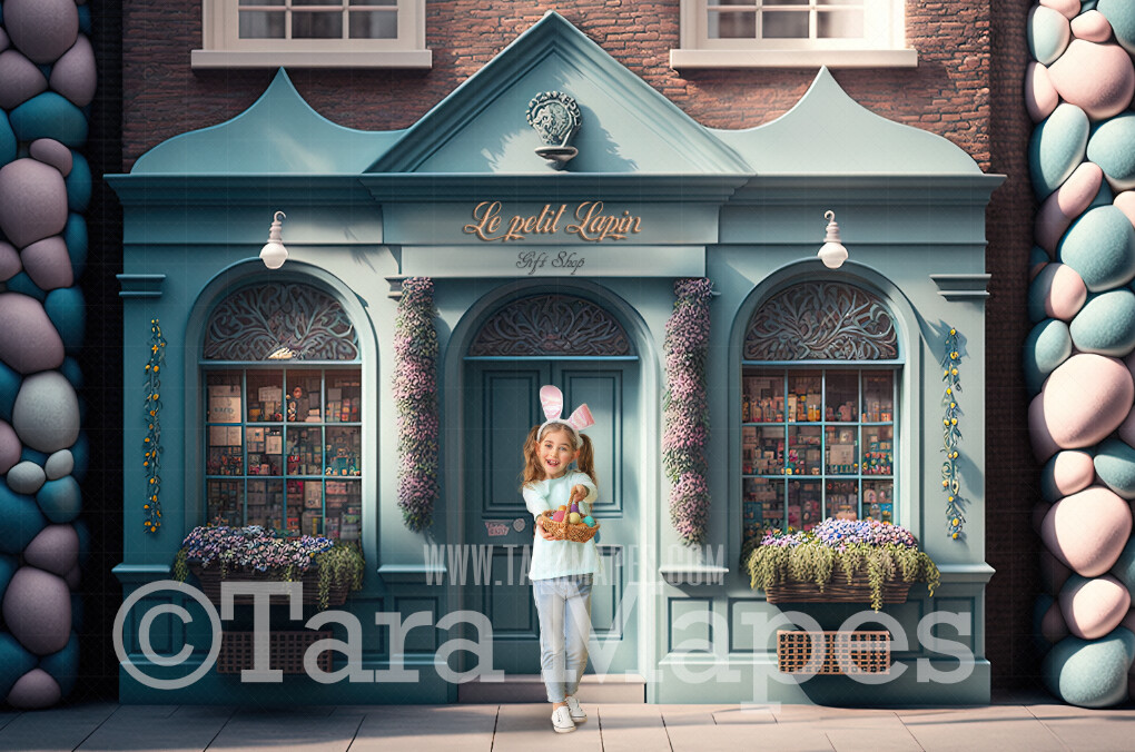 Easter Shop Digital Backdrop - Easter Candy Storefront - Pastel Easter ...