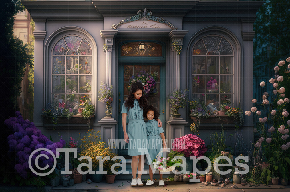 Flower Shop Digital Backdrop - Spring Storefront - Easter Shop Digital ...