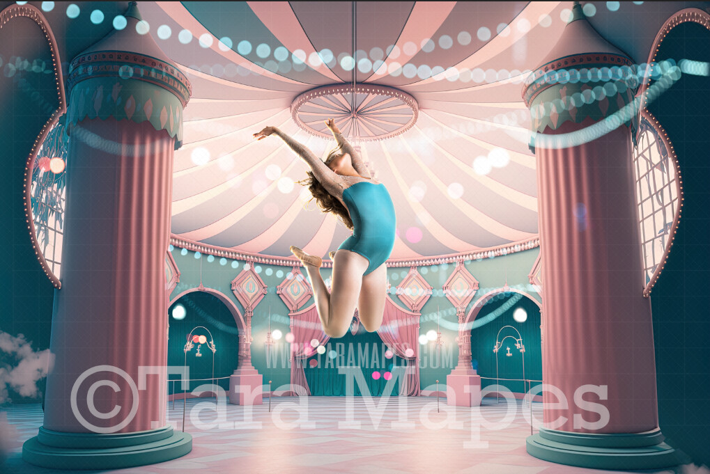 Pastel Circus Digital Background - Circus Arena with Lights - Circus ...