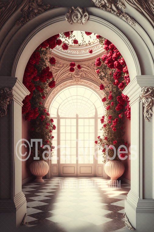 Ornate Archway Digital Backdrop - Palace Entry Arch and Pillars with ...