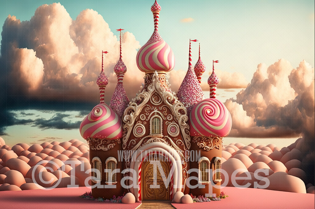 Candy Castle Digital Backdrop Pink Peppermint Candy Christmas Castle candy-castle-digital-backdrop-pink-peppermint-candy-christmas-castle