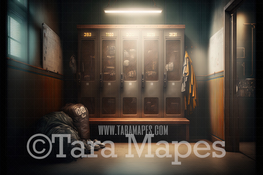 Sports Locker Room -Locker Room Sports Digital Backdrop - Lockers ...