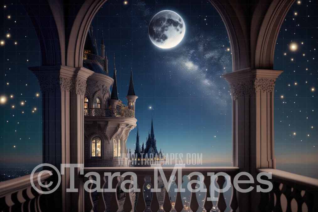 Princess Castle Balcony Digital Background - Cinderella Digital ...