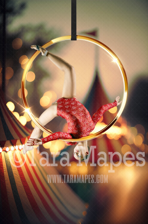 Circus Digital Background - Aerial Ring with Circus Tents and Bokeh ...