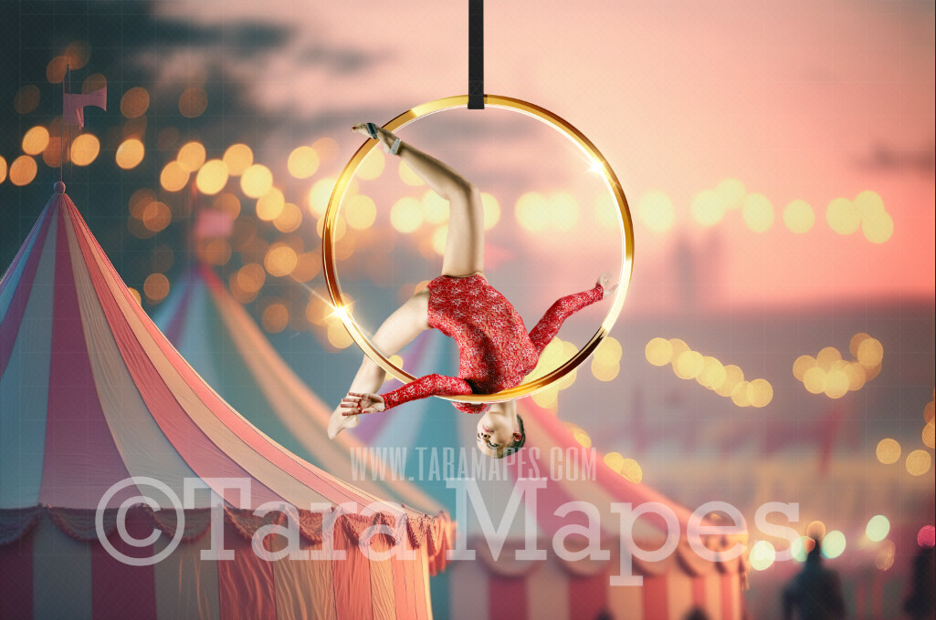Circus Digital Background - Aerial Ring with Circus Tents and Bokeh ...