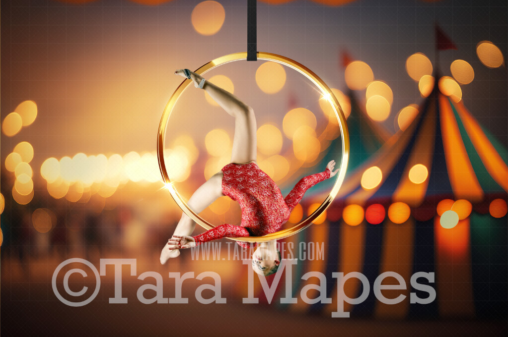 Circus Digital Background - Aerial Ring with Circus Tents and Bokeh ...