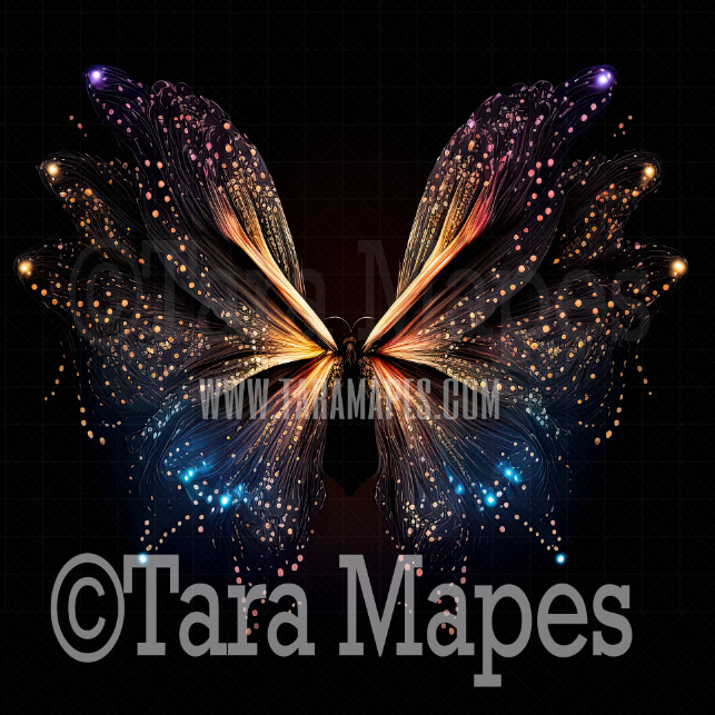 Fairy Wing Overlay - Butterfly Fairy Wing Overlay - Glowing Rainbow Butterfly Digital Wings ...