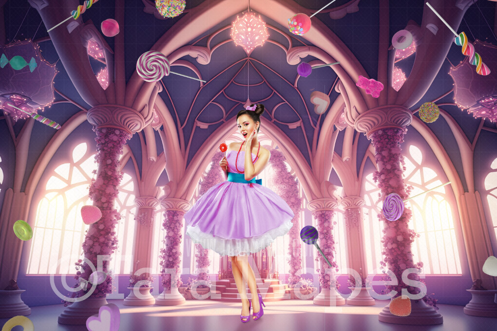 Candy Castle Digital Backdrop - Interior of Candy Castle - Ornate Sugar ...
