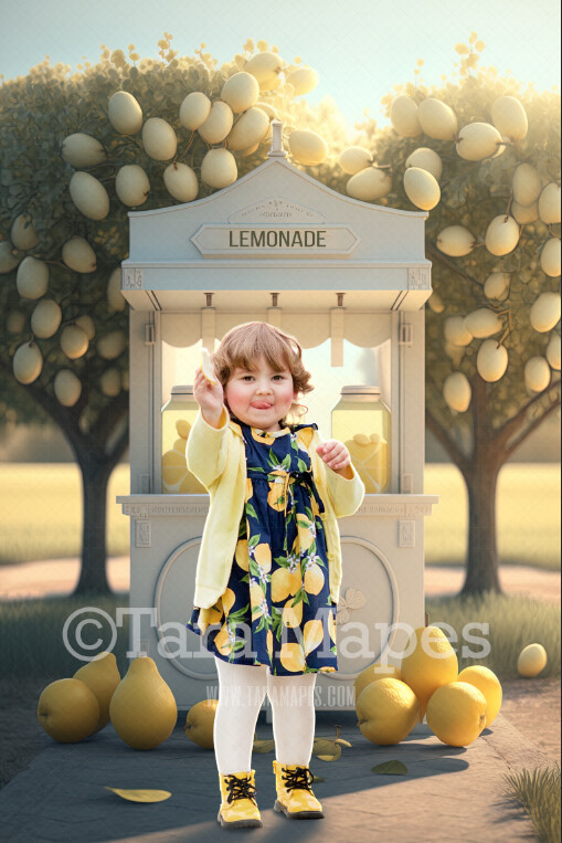 Lemonade Stand Digital Backdrop - Lemonade Cart - Lemon Stand - Fruit ...