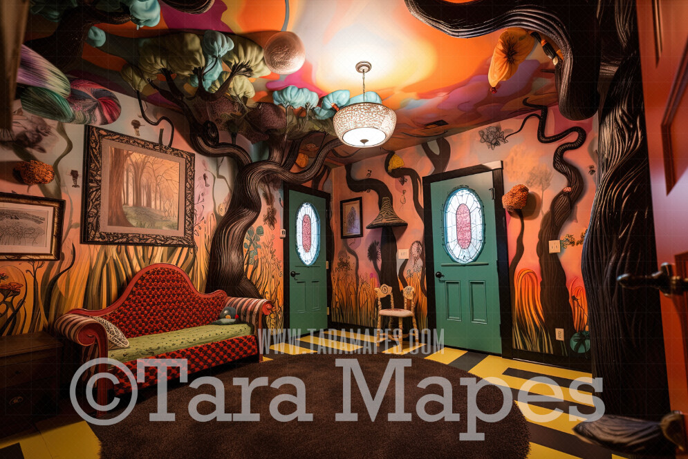 Alice Digital Backdrop - Wonderland Room - Trippy Wonderland Enchanted ...