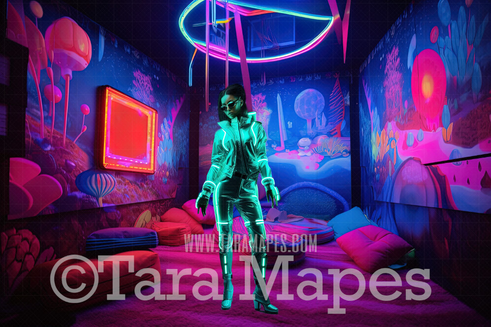 Alien World Digital Backdrop - Otherworldly Room- Neon Alien Room in ...