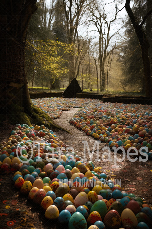 Easter Egg Forest Digital Backdrop Whimsical Easter Egg Path In 1201