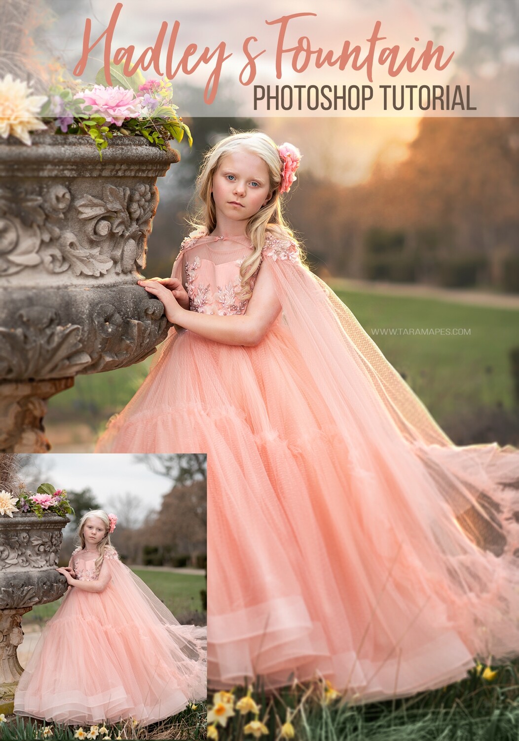 Hadley's Fountain Painterly Photoshop Editing Tutorial by Tara Mapes