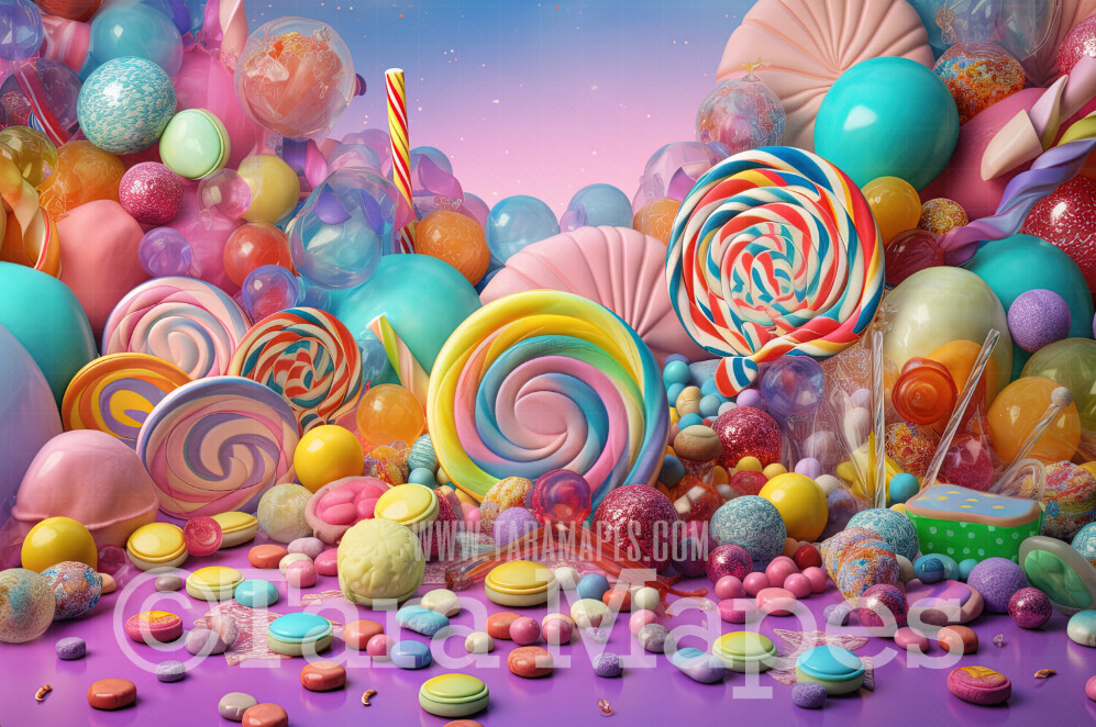 Candy Land Digital Backdrop - Candy Themed Digital Backdrop - Sweets ...
