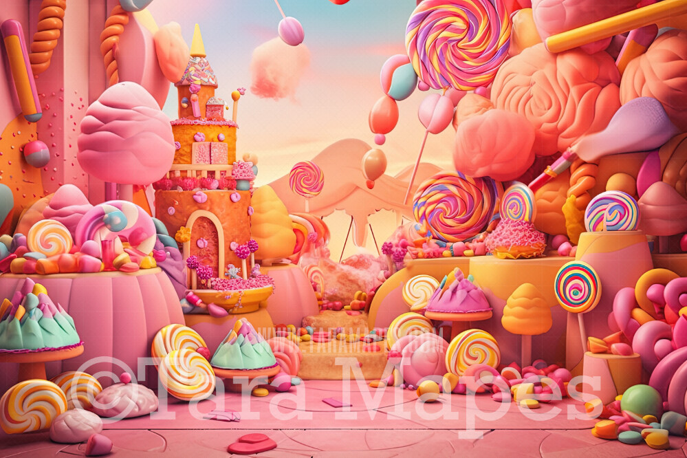 Candy Land Digital Backdrop - Candy Themed Digital Backdrop - Sweets ...