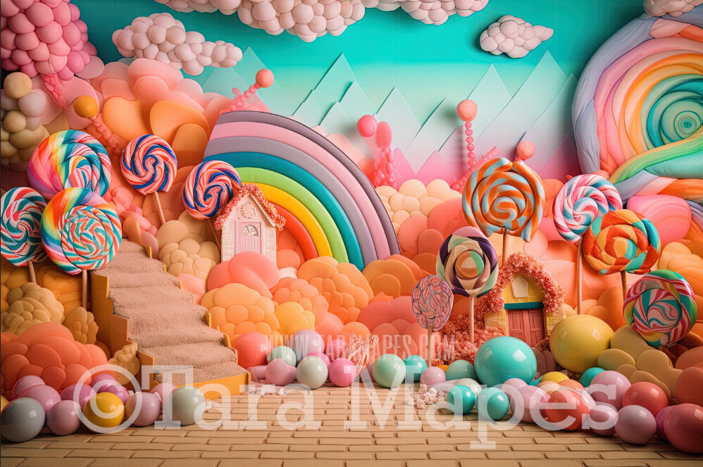 Candy Land Digital Backdrop - Candy Themed Digital Backdrop - Sweets ...
