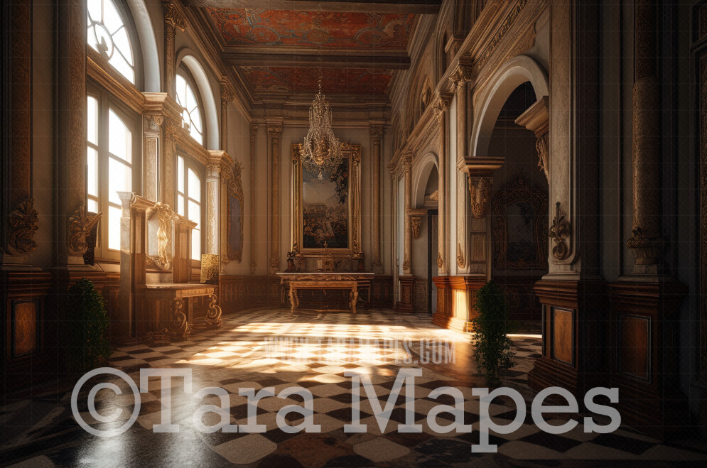 Ornate Palace Room Digital Background (JPG FILE) - Ornate Mansion Room ...