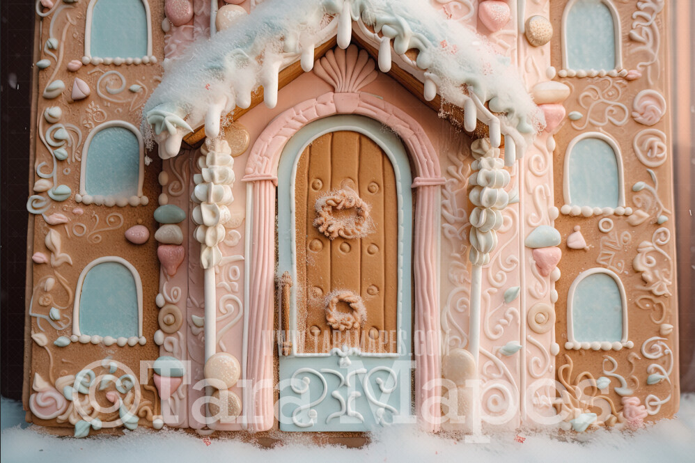 Gingerbread Door Digital Backdrop -Gingerbread House Door - Pastel ...
