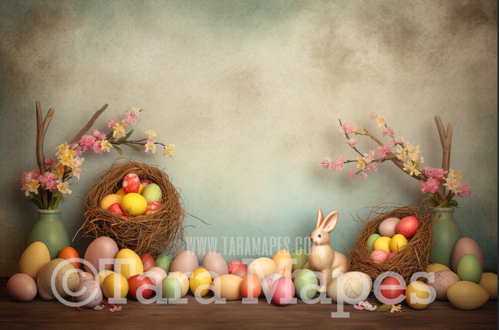 Easter Digital Backdrop - Warm Spring Scene -Spring Easter Digital ...