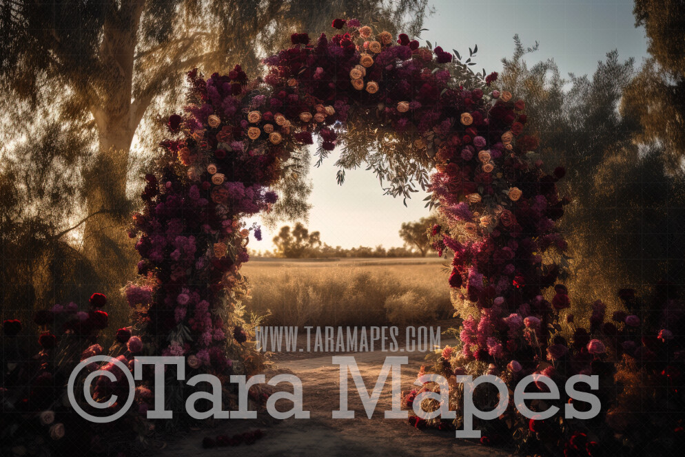 Floral Arch Digital Backdrop - Arch of Flowers - Summer Autumn Floral ...