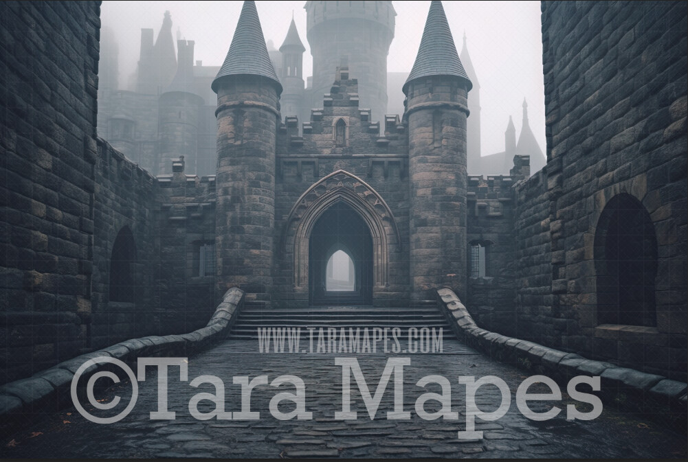 Wizard Castle Entrance Digital Backdrop - Old Castle Wizard Digital ...