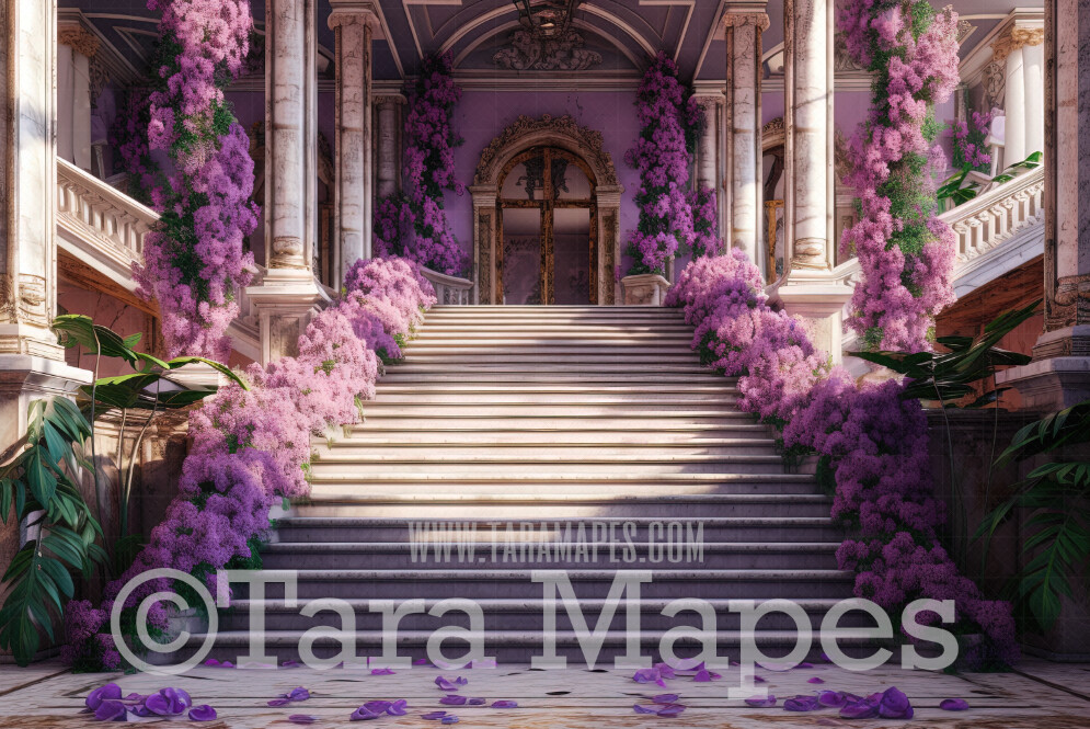 Fantasy Stairs Digital Backdrop - Castle Staircase with Cascading ...