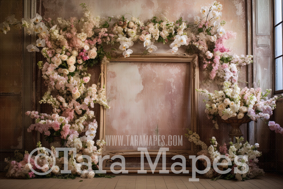 Victorian Studio Room Digital Backdrop - Ornate Victorian Flowers and ...