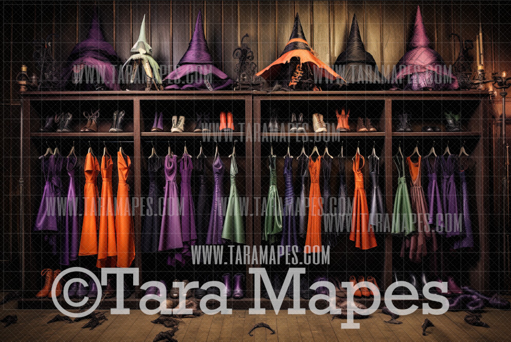 Witch Closet Digital Backdrop - Halloween Digital Background