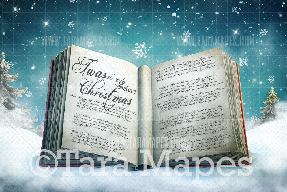 Christmas Book Digital Backdrop - Twas the Night Before Christmas ...