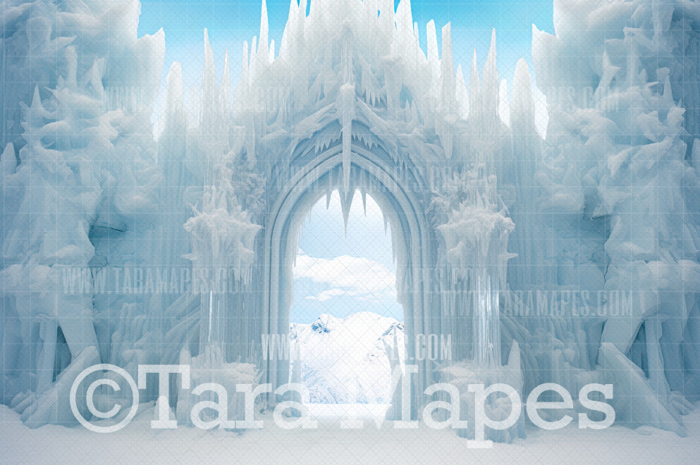 Ice Castle Digital Backdrop - Frozen Castle Entrance - Ice House ...