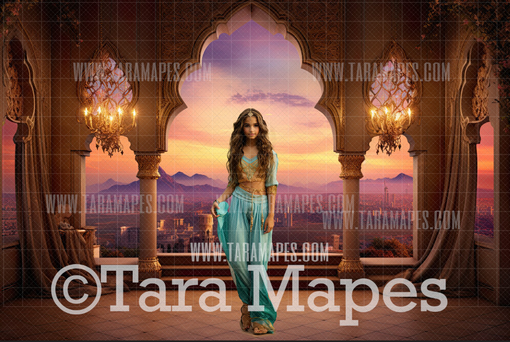 Arabian Princess Digital Background - Jasmine's Balcony Digital ...