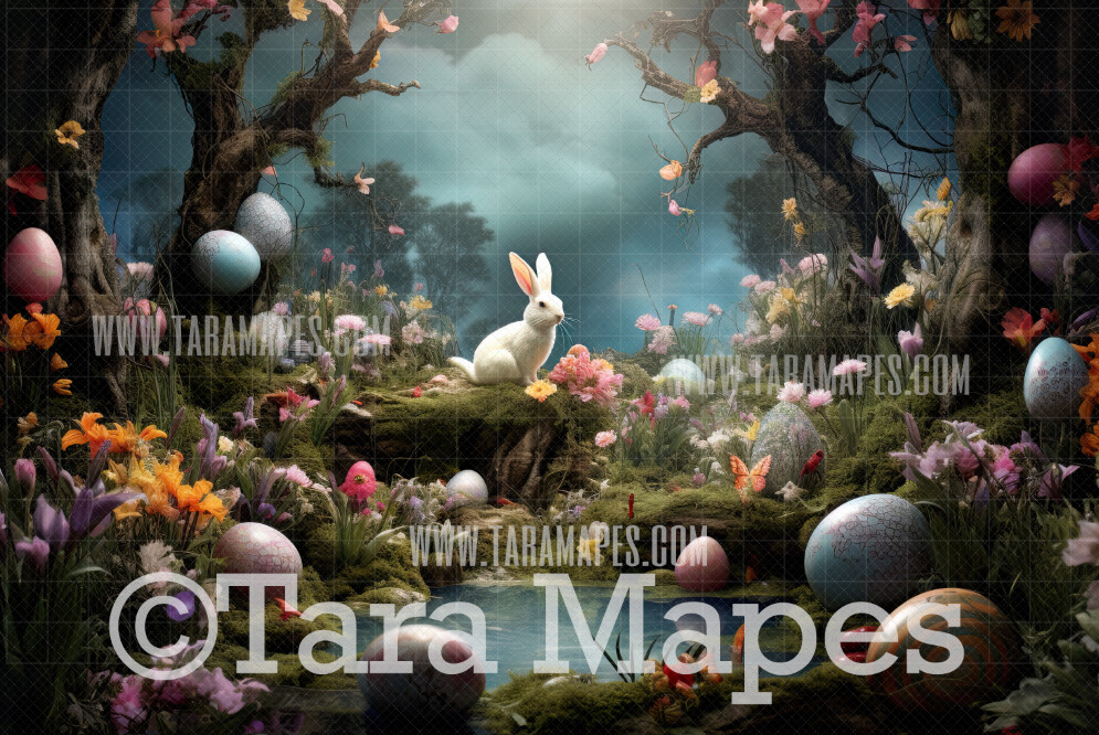 Easter Forest Digital Backdrop - Whimsical Easter Woods - Easter ...