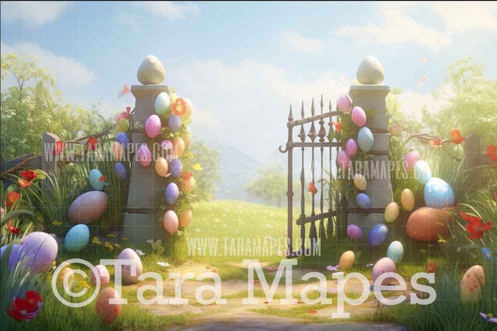 Easter Egg Gate Digital Backdrop - Whimsical Easter Arch - Easter ...