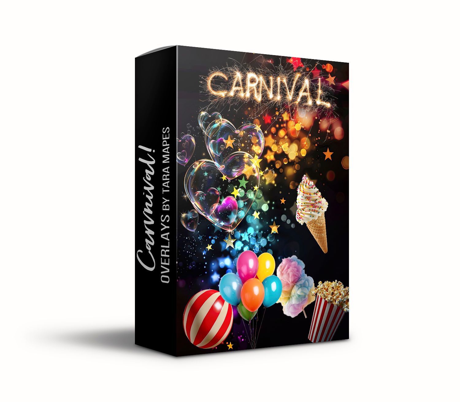 Carnival Overlays -- 117 Overlays - Confetti, stars, hearts, balloons ...