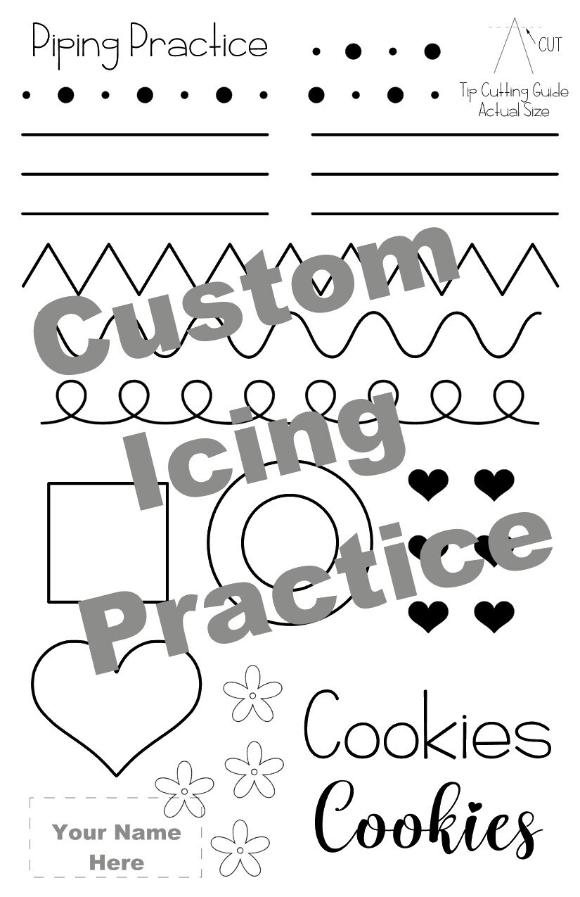 Custom Icing Practice Sheet