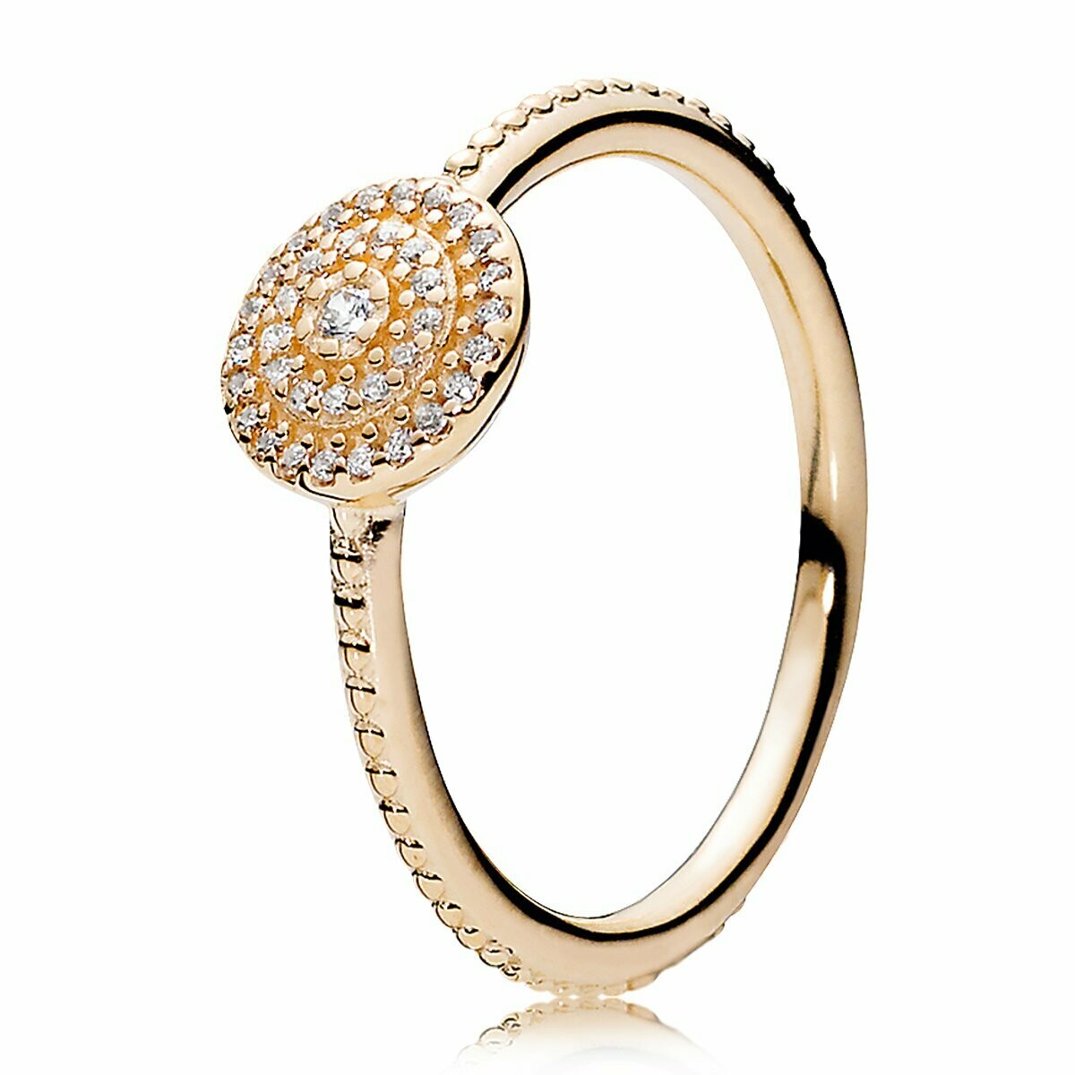 Authentic PANDORA Ring Radiant Elegance 14K Yellow Gold